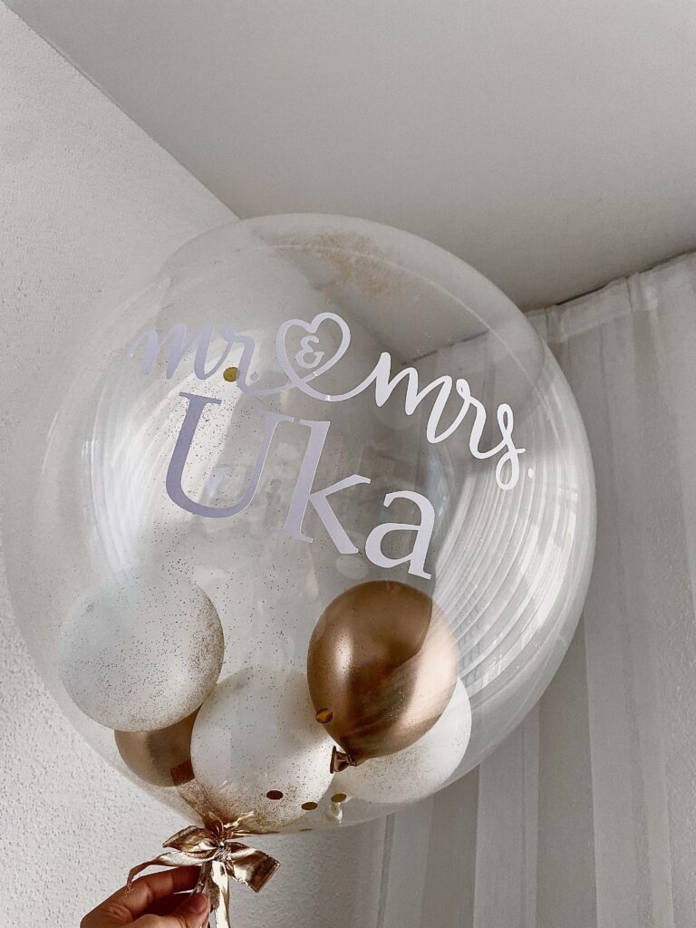 Bubble Ballon Mr & Mrs , mit Helium – Ballusha